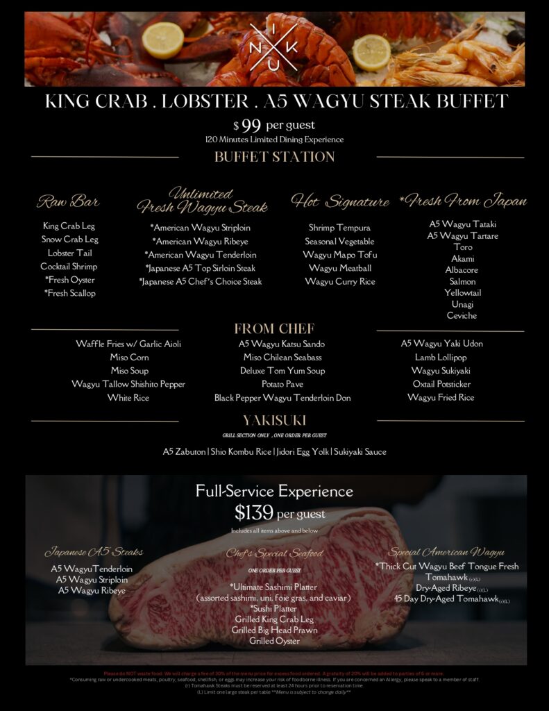 King Crab, Lobster, A5 Wagyu Steak & MORE - NIKU X