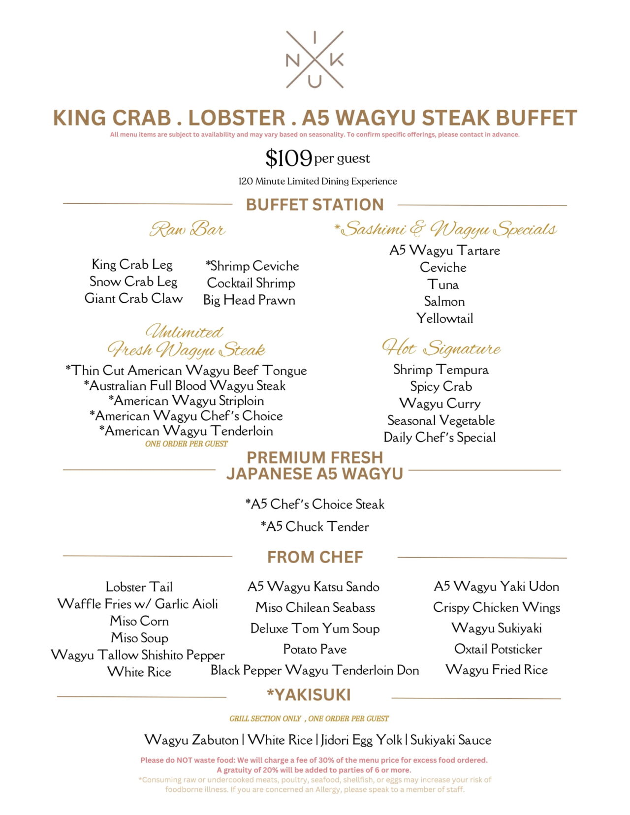 King Crab, Lobster, A5 Wagyu Steak & MORE - NIKU X