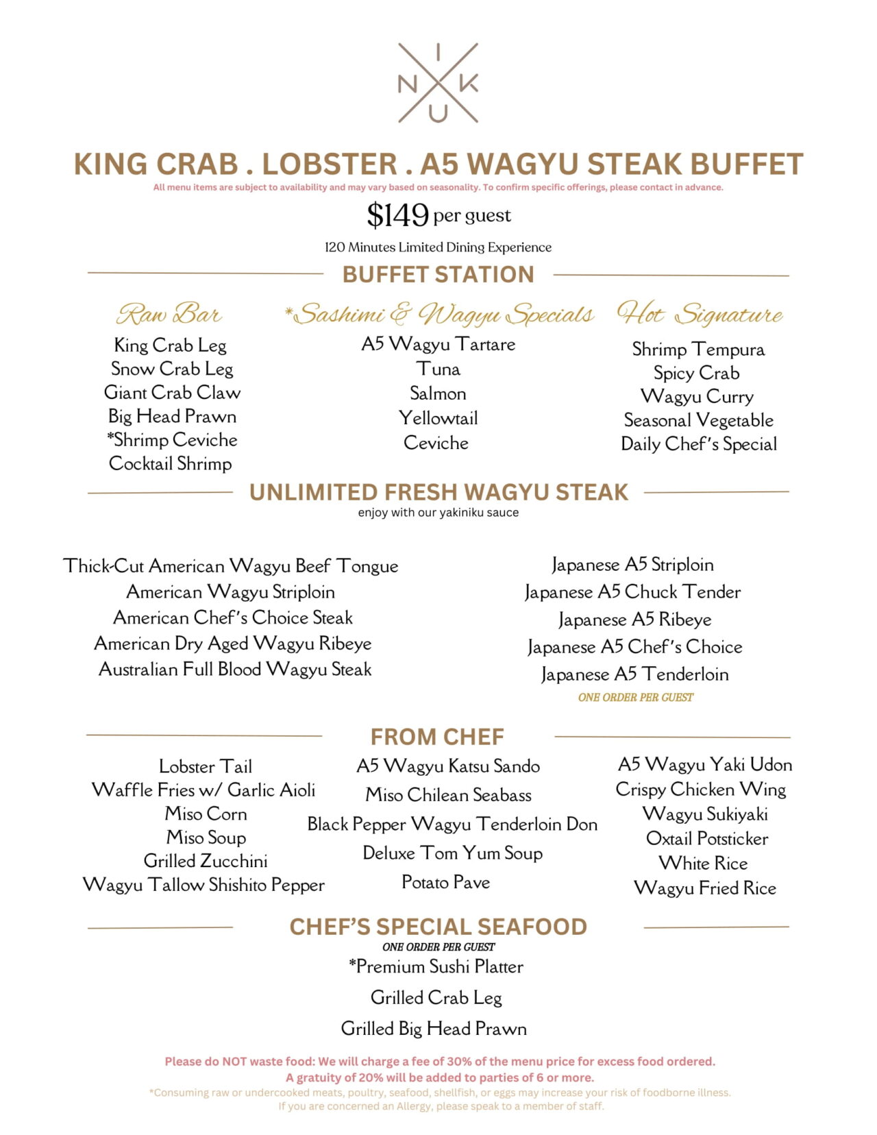 King Crab, Lobster, A5 Wagyu Steak & MORE - NIKU X