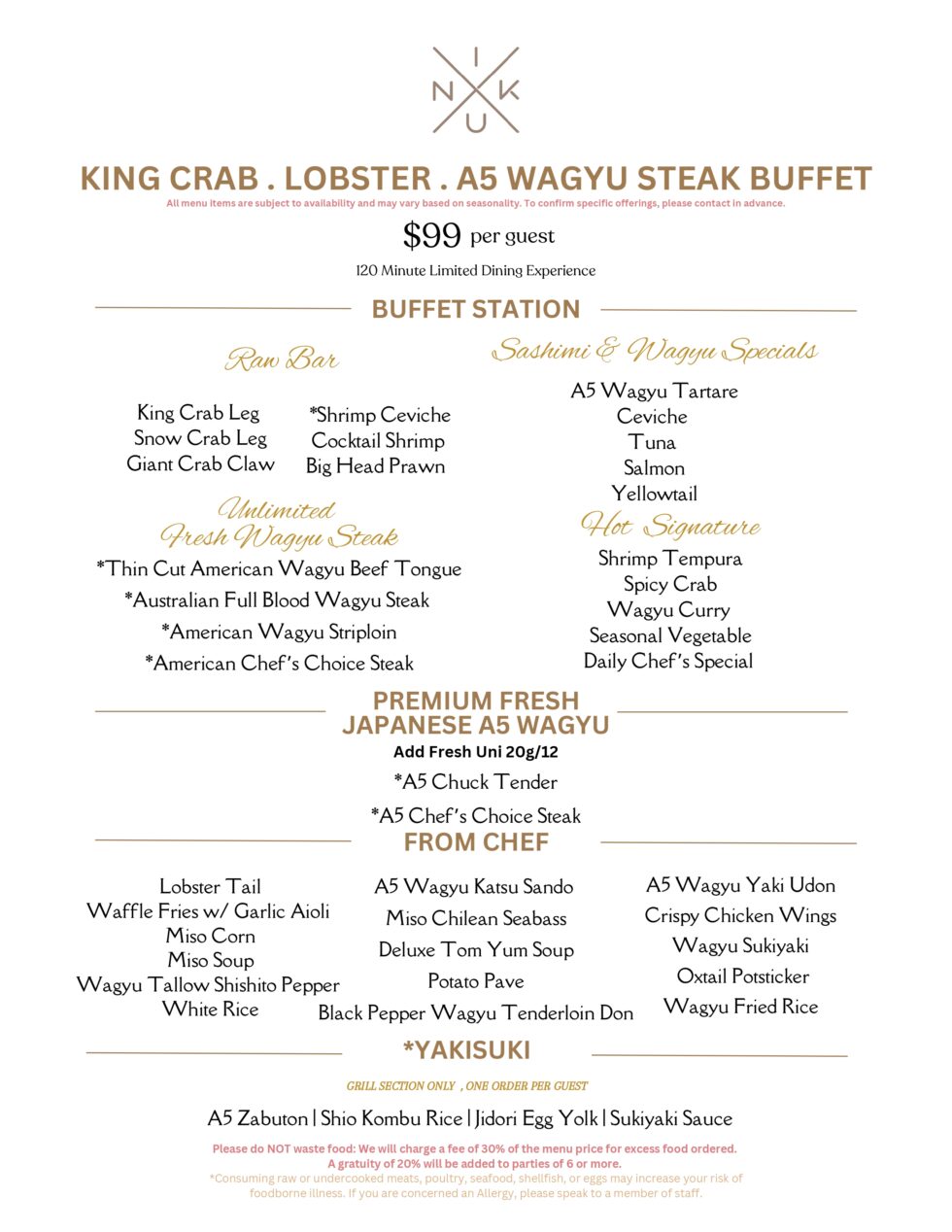 King Crab, Lobster, A5 Wagyu Steak & MORE - NIKU X