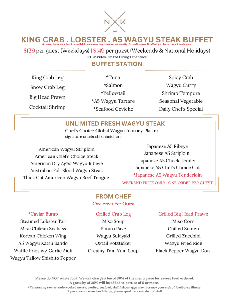 King Crab, Lobster, A5 Wagyu Steak & MORE - NIKU X