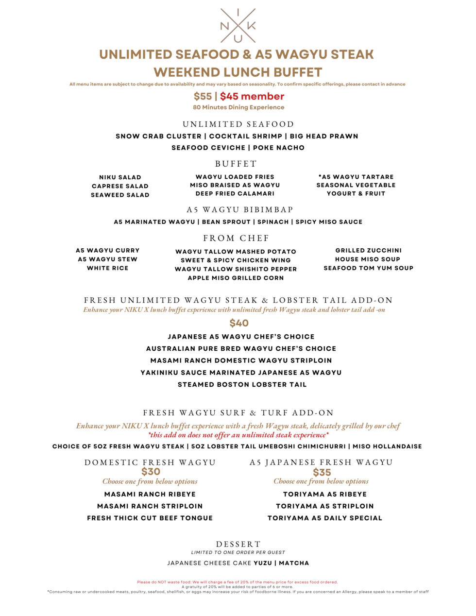 Lunch Buffet - NIKU X